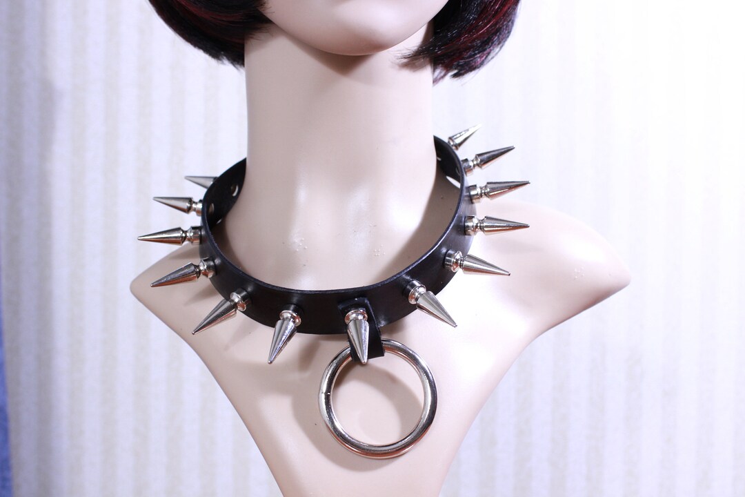Drop Ring One Inch Spiked Collar for the Ultimate Statement Piece - Etsy