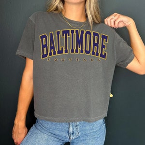 Vintage Baltimore Football Cropped Tshirt Baltimore Shirt Football T ...