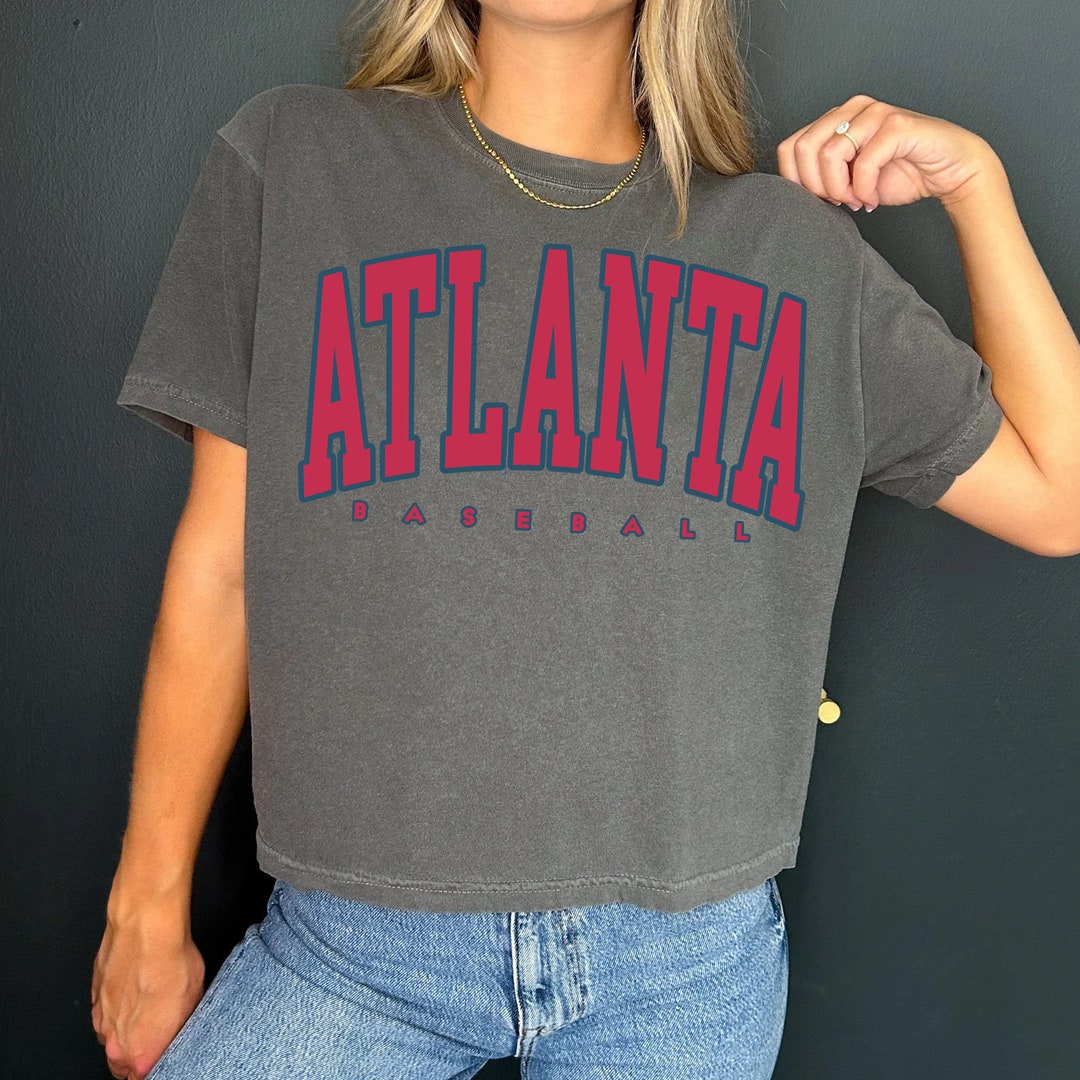 Vintage Atlanta Baseball Cropped Tshirt Atlanta Shirt Baseball T-shirt ...