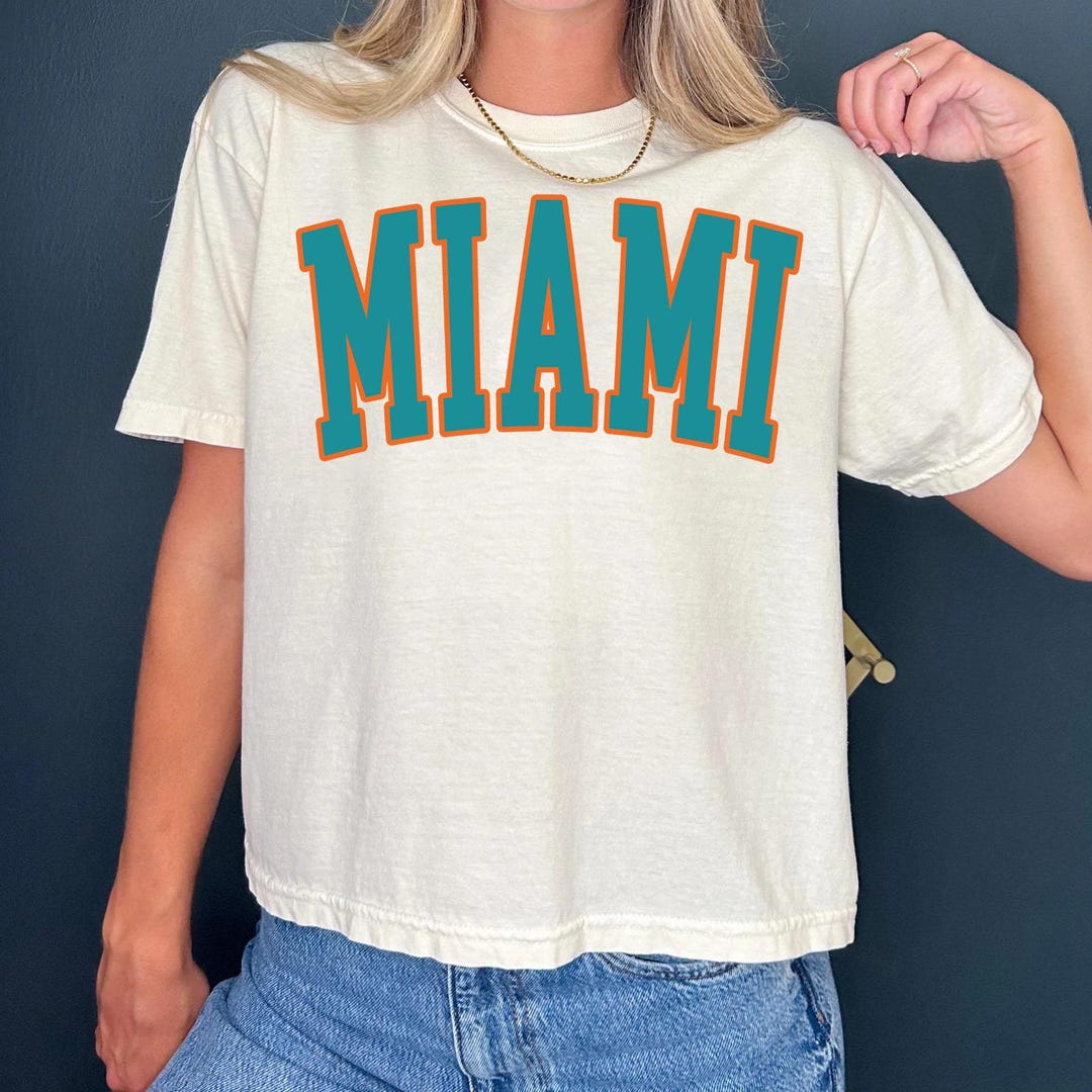 Vintage Miami Football Cropped Tshirt Miami Shirt Football T-shirt ...