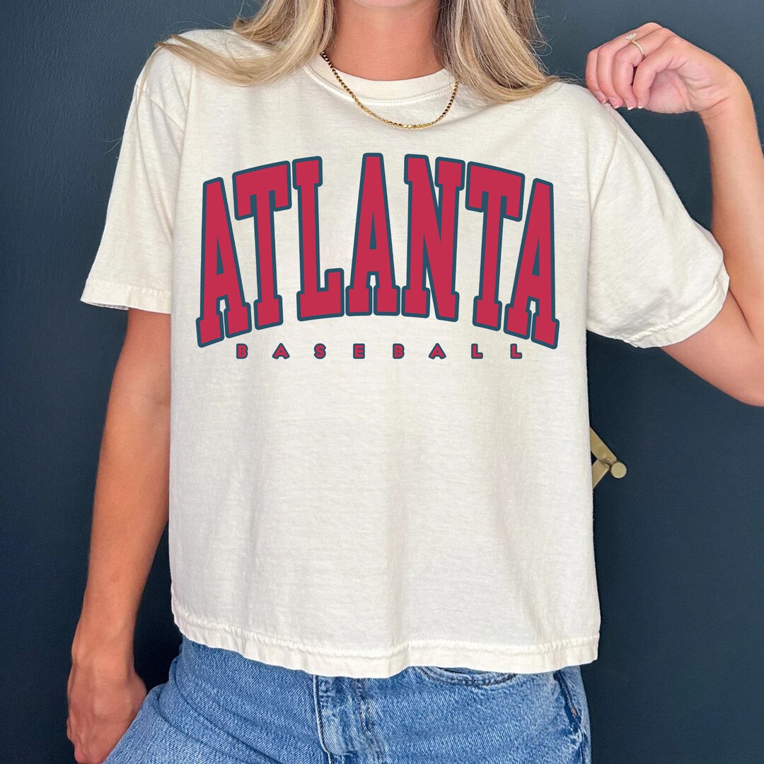 Vintage Atlanta Baseball Cropped Tshirt Atlanta Shirt Baseball T-shirt ...
