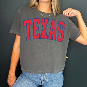 Vintage Texas Baseball Cropped Tshirt Texas Shirt Baseball T-shirt ...
