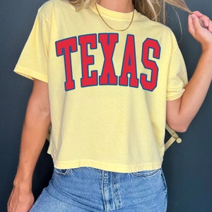 Vintage Texas Baseball Cropped Tshirt Texas Shirt Baseball T-shirt ...