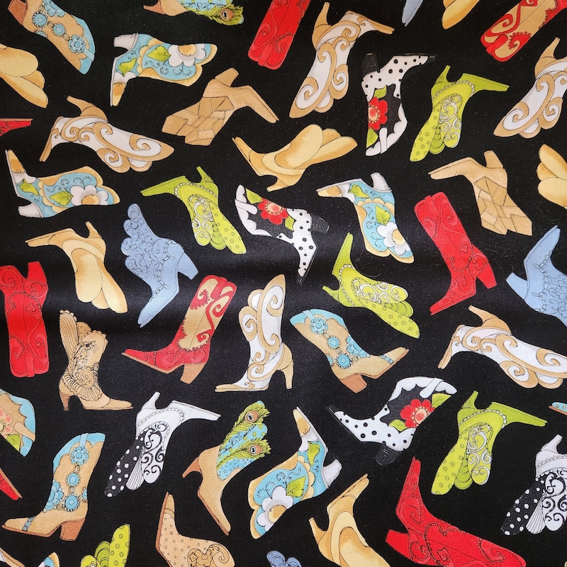Red/ Black Cowgirl Fabric - Etsy
