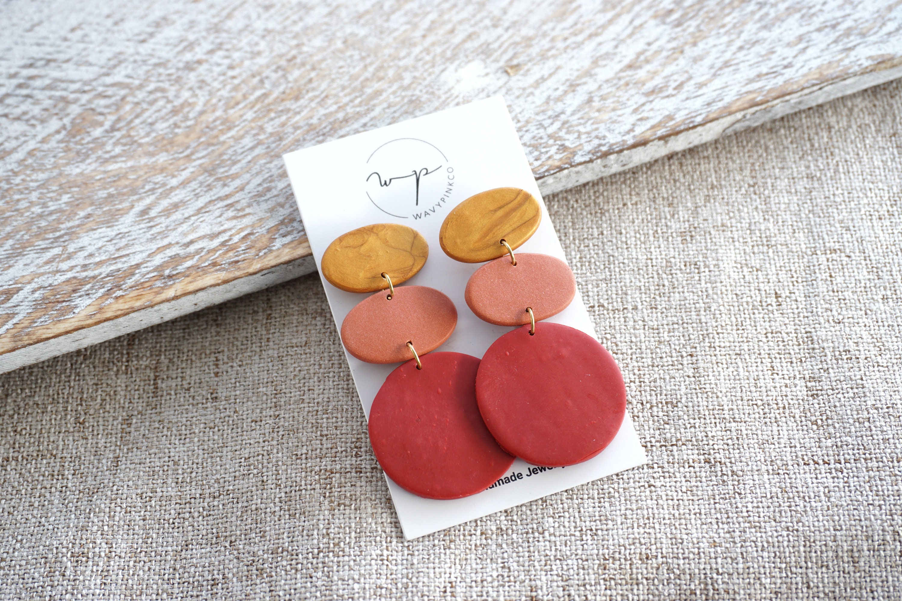 Abstract Dangle Earrings Statement Earrings Red Polymer Clay - Etsy