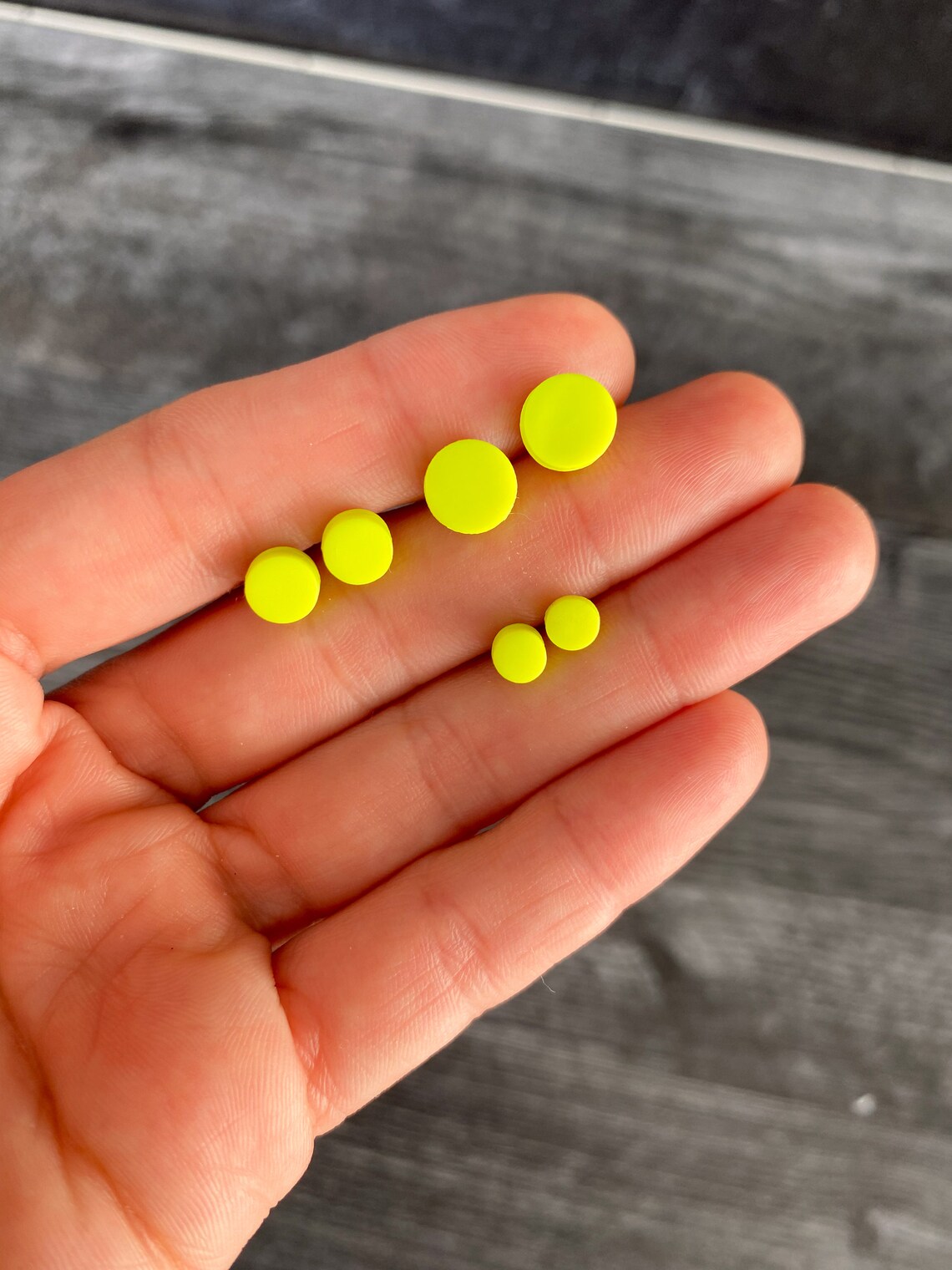 Neon Pink Stud Earrings Handmade With Polymer Clay| Second Piercing ...