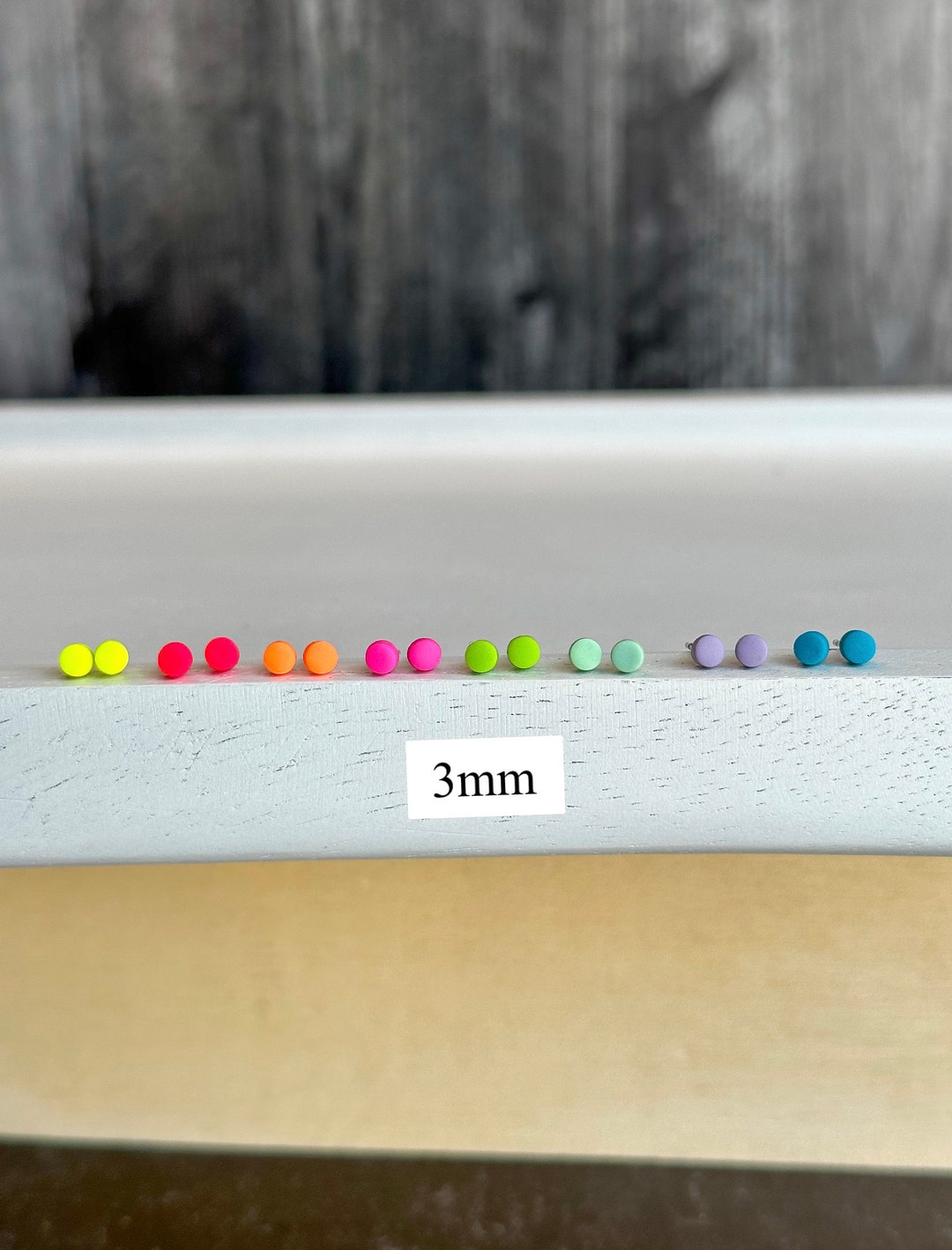 Build Your Own Stud Earring Set | Size 3mm| Colorful Neon Stud ...