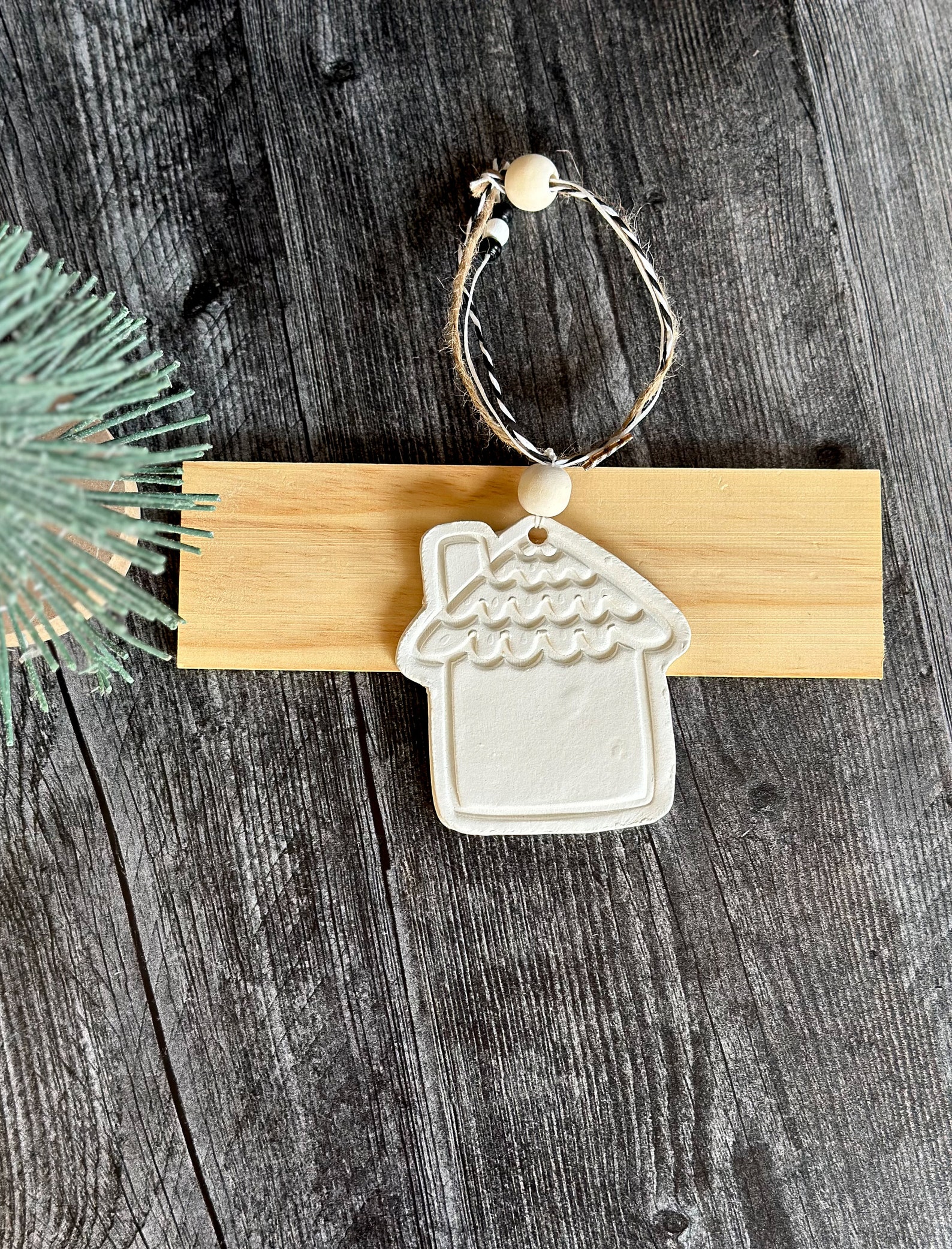 Christmas Ornaments Handmade Clay Tree Decoration White Boho - Etsy