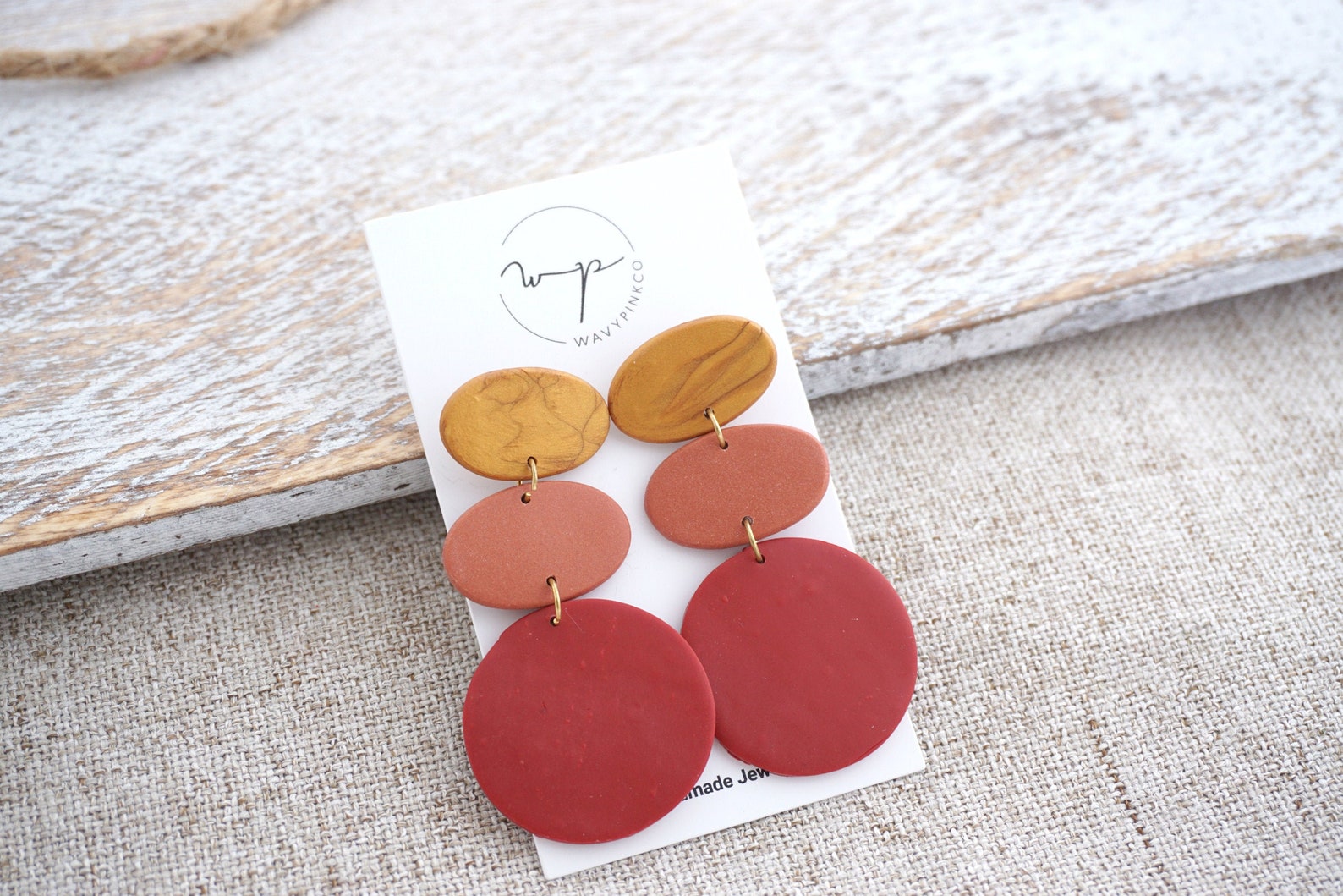 Abstract Dangle Earrings| Statement Earrings| Red Polymer Clay Earrings ...