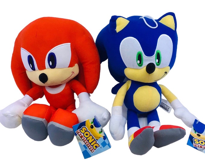 12” Sonic the Hedgehog & Knuckles Plush Toys Dolls W/ Tags SEGA Toy ...