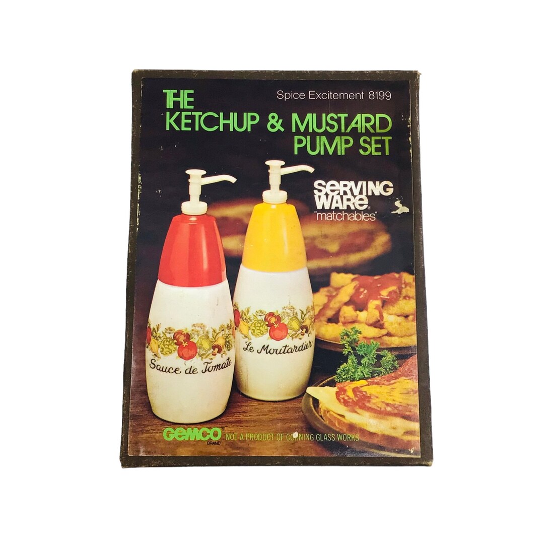 Vintage Gemco Ketchup & Mustard Pump Bottles Spice Excitement 8199 ...