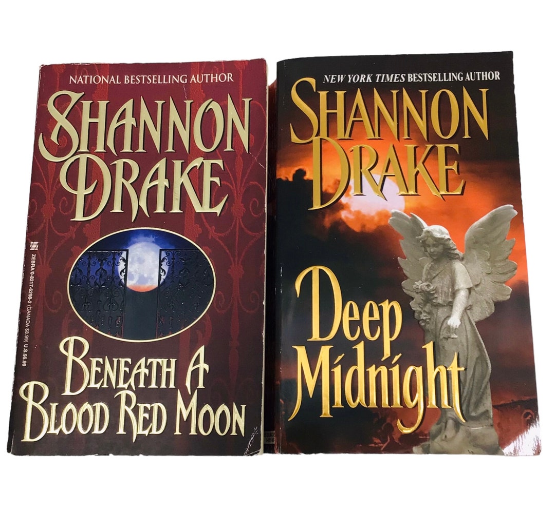 Shannon Drake Beneath A Blood Red Moon & Deep Midnight Paperback Books ...