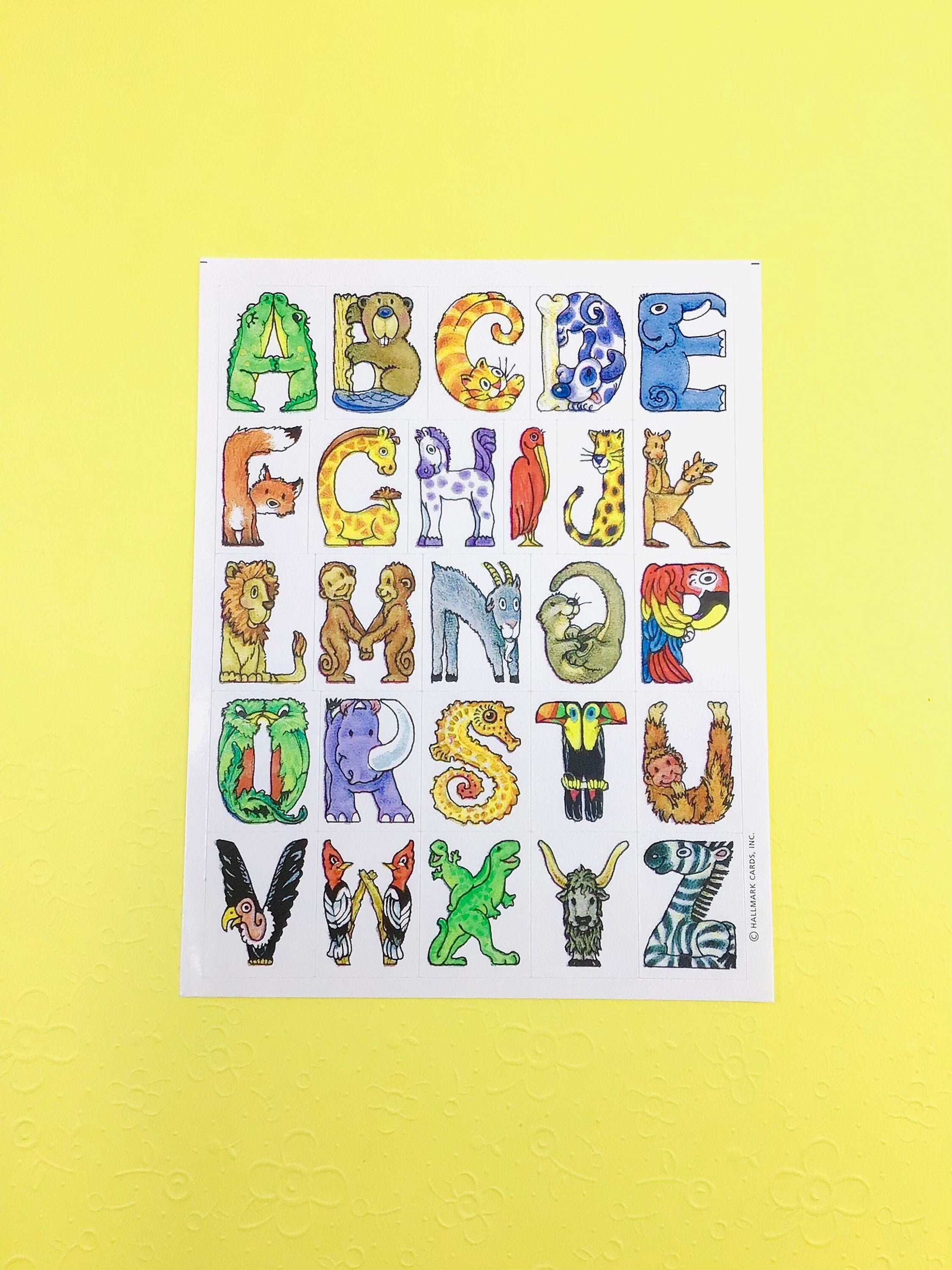 Vintage Hallmark Animal Alphabet Letters Sticker Sheet | Etsy