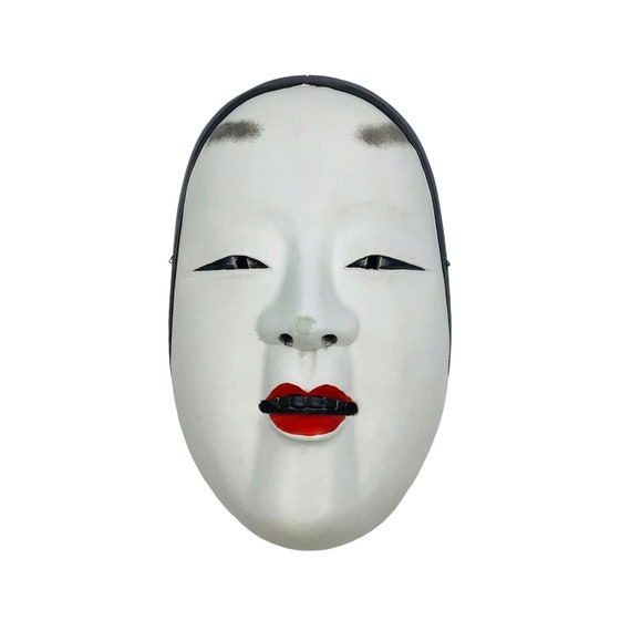 Vintage Wooden Japanese Noh Kabuki Mask Wall Hanging … - Gem