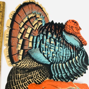 Vintage Thanksgiving Turkey Die Cut Honeycomb Decor Autumn Holiday ...