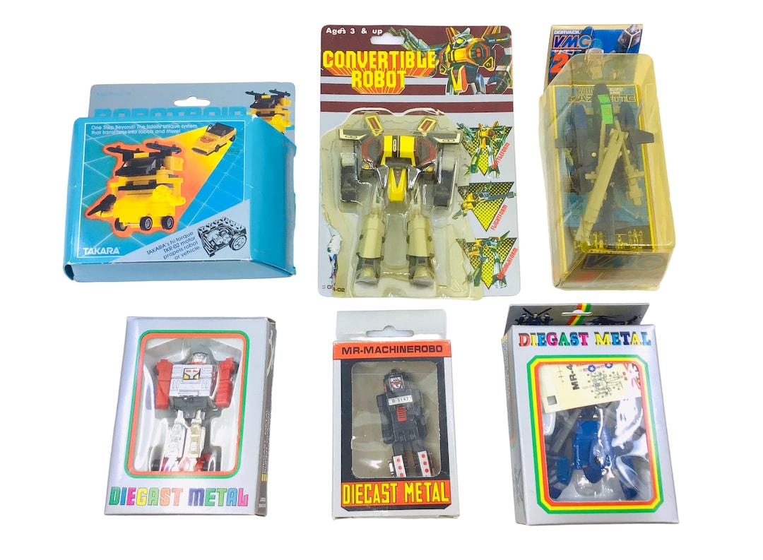 Vintage 80s Transformer Convertible Robots Lot Takara Robotroid - Etsy