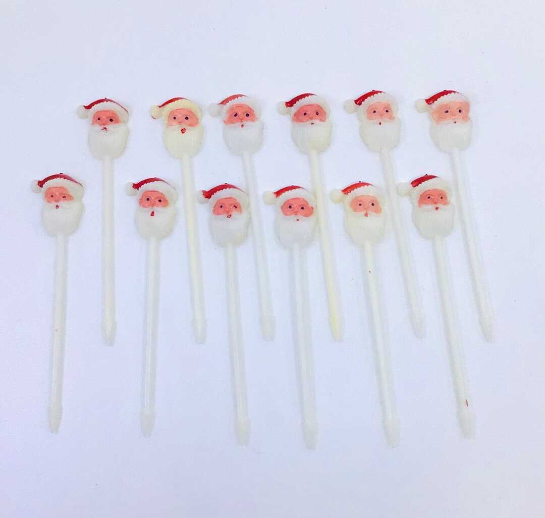 12 Vintage Santa Claus Christmas Cake Picks Toppers Plastic - Etsy