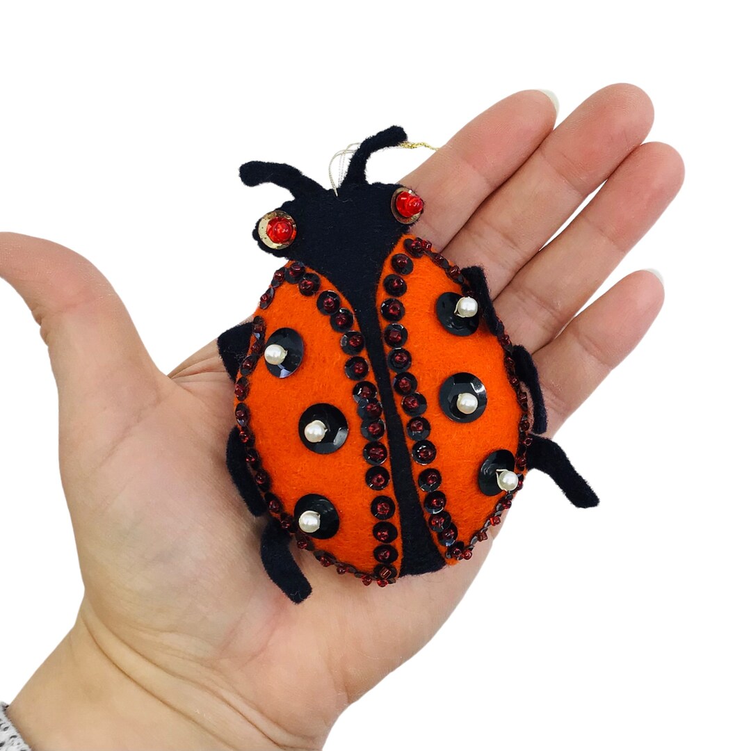 Vintage Plush Felt Lady Bug Christmas Ornament - Etsy