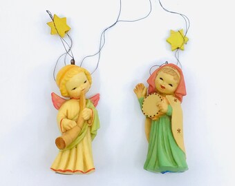 ANRI Ferrandiz Wood Carvings Angels Ornament Figurine Heart Flute Art ...