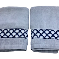 Blue Art Nouveau Towel Set: Floral Rene Beauclair Design - Etsy
