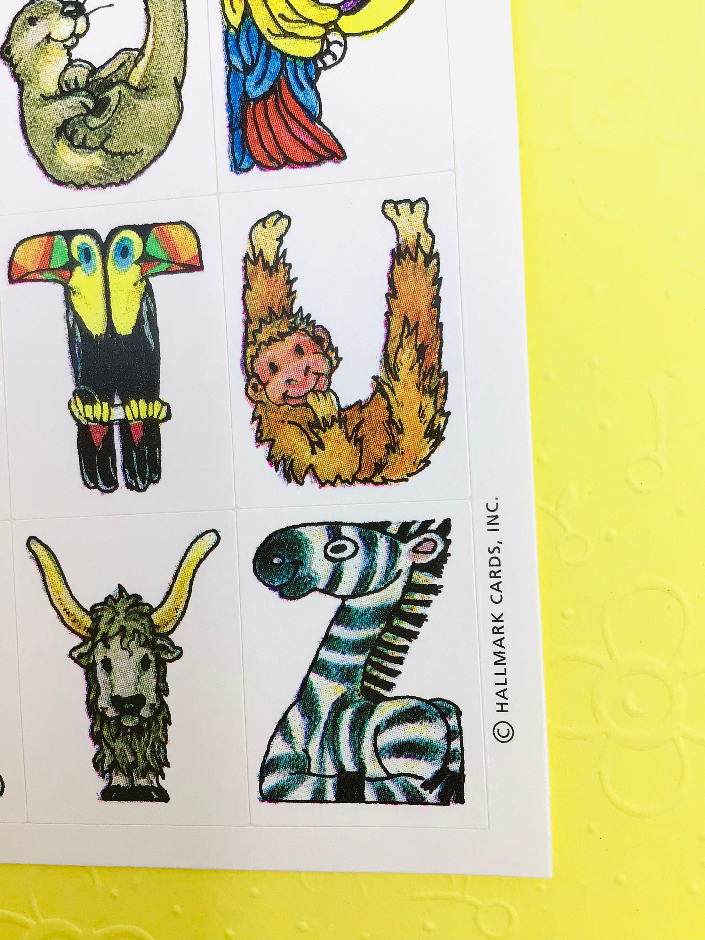 Vintage Hallmark Animal Alphabet Letters Sticker Sheet | Etsy