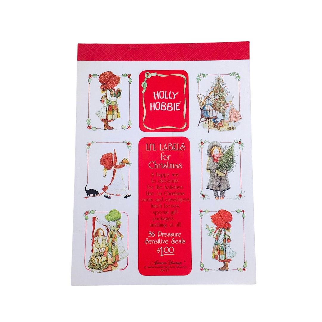 Vintage 80s Holly Hobbie Christmas Labels Sticker Seals Booklet ...