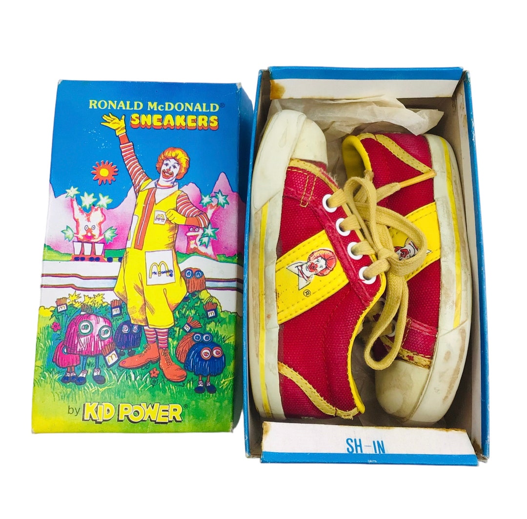 Vintage 80s Ronald Mcdonald Kid Power Sneakers Shoes W/ Box Youth ...