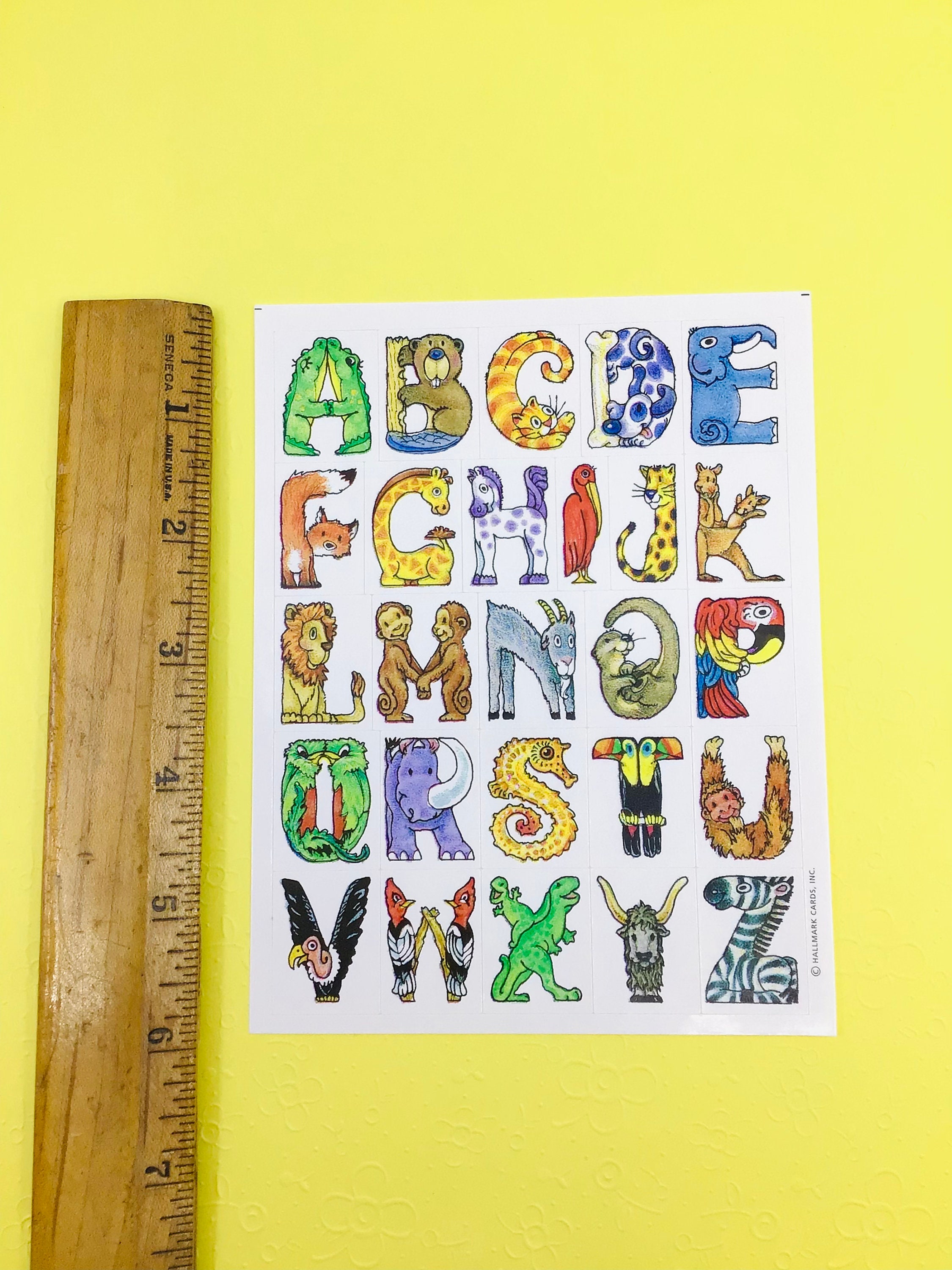 Vintage Hallmark Animal Alphabet Letters Sticker Sheet | Etsy