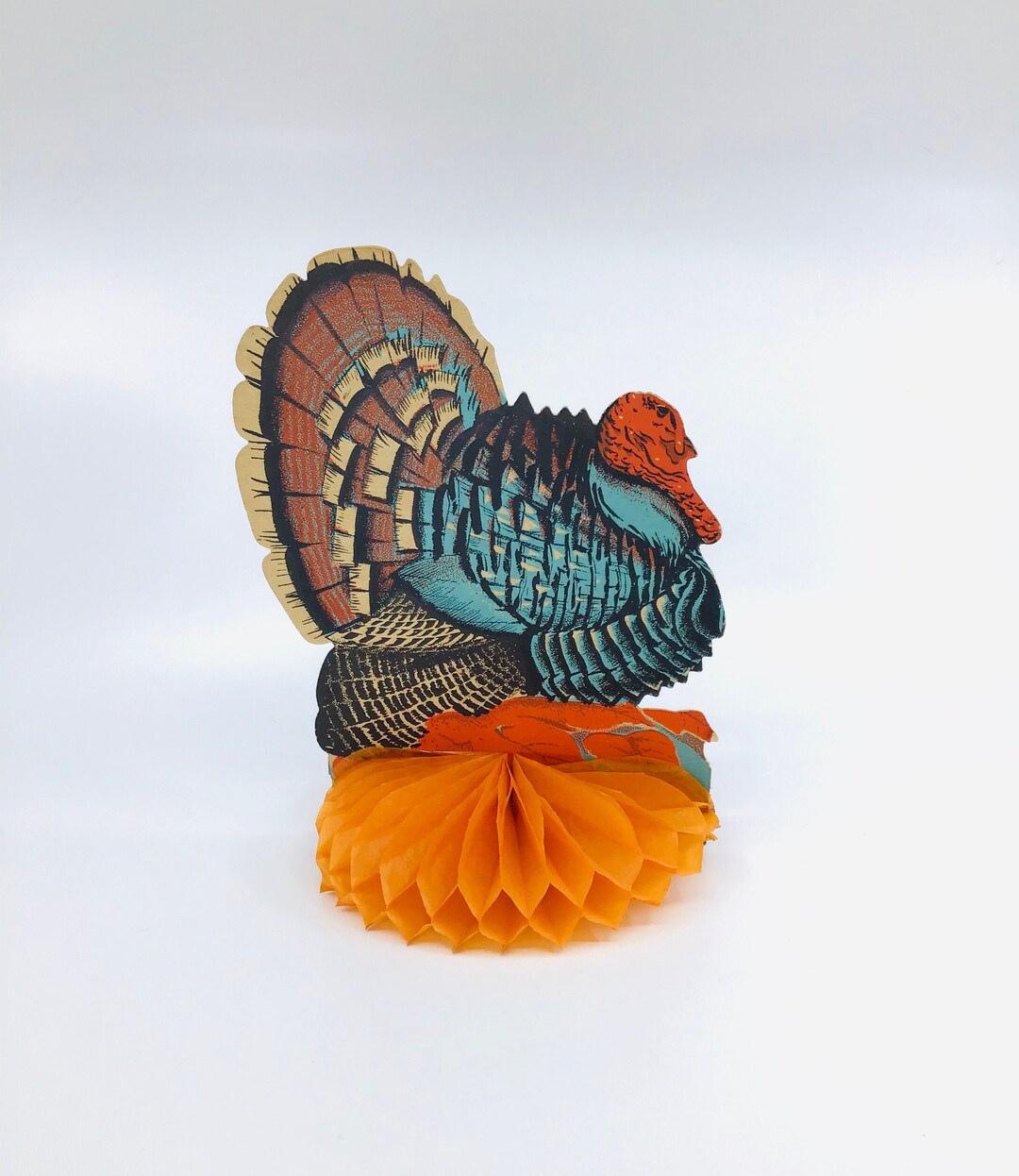 Vintage Thanksgiving Turkey Die Cut Honeycomb Decor Autumn Holiday ...