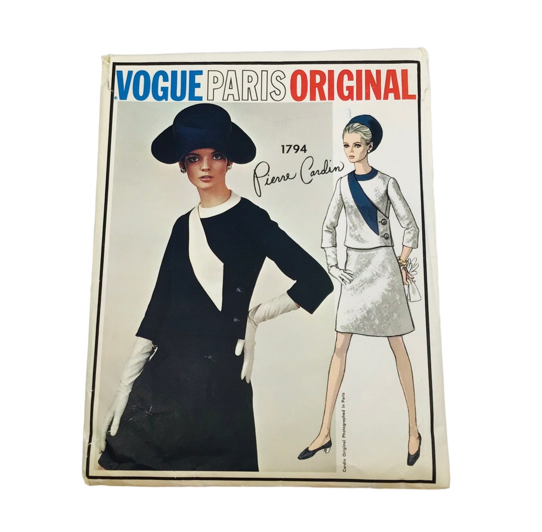 UNCUT Vintage Vogue Paris Original Pattern 1794 Pierre Cardin Suit Size ...