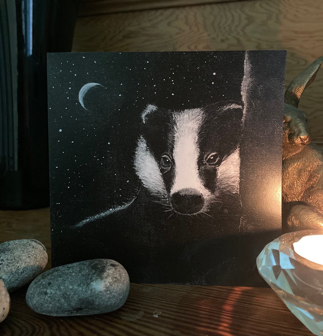 Badger Card, Blank Badger Birthday Thank You Card, English Wildlife ...