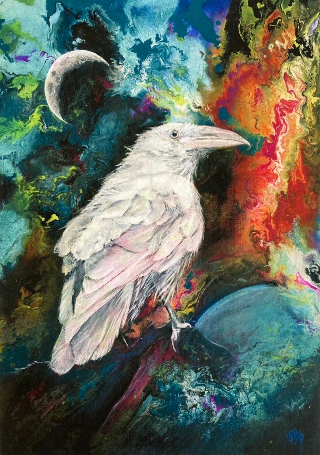 White Raven Fine Art LIMITED EDITION Giclee Print, Colourful Individual ...