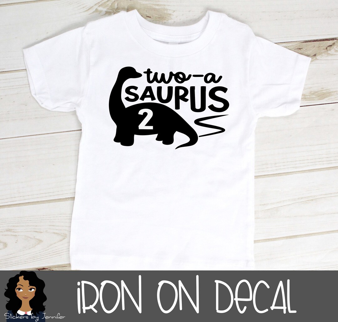 Two A Saurus Iron on Decal - Etsy
