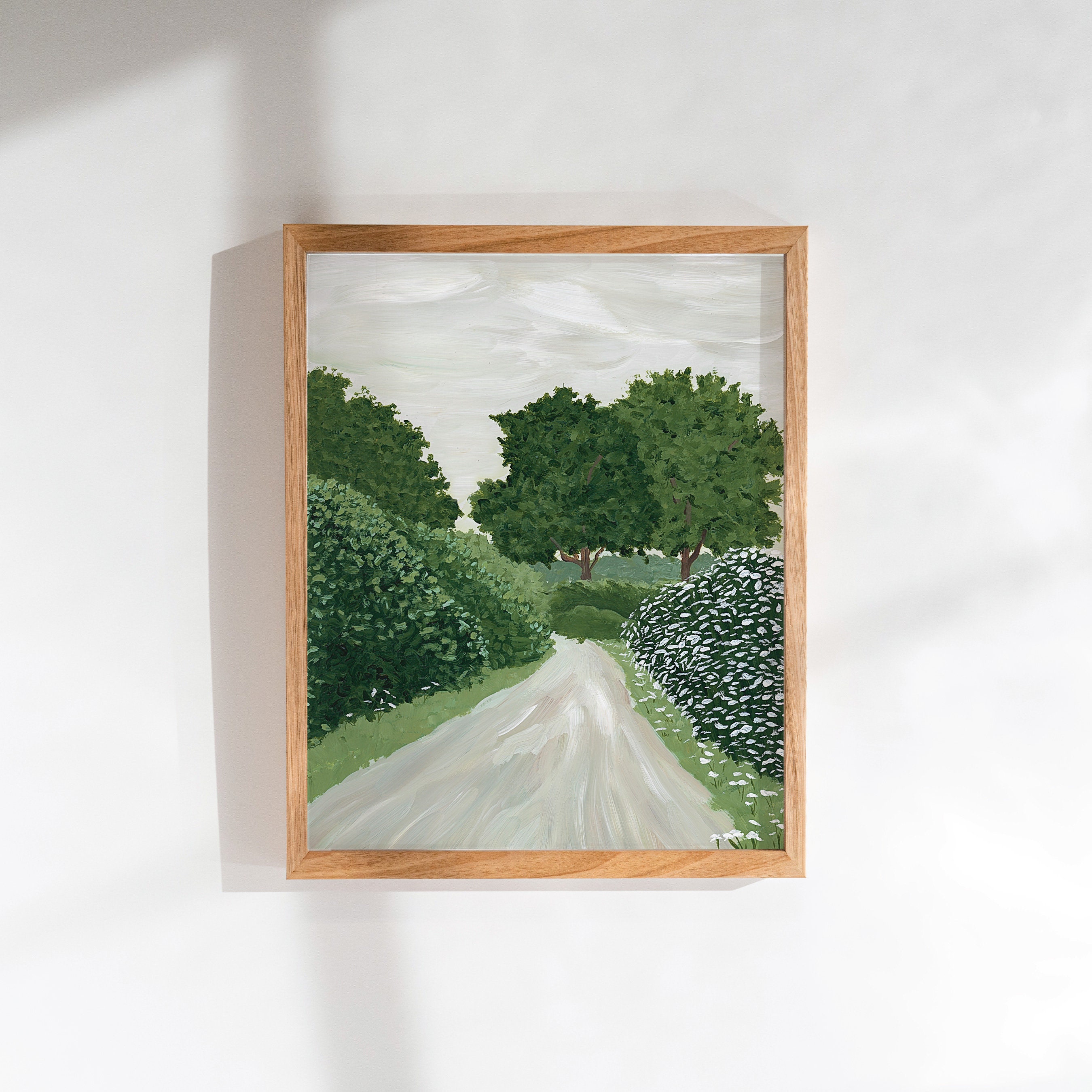 8x10 Cottagecore Abstract Landscape Painting, Nature Walk Art Print ...