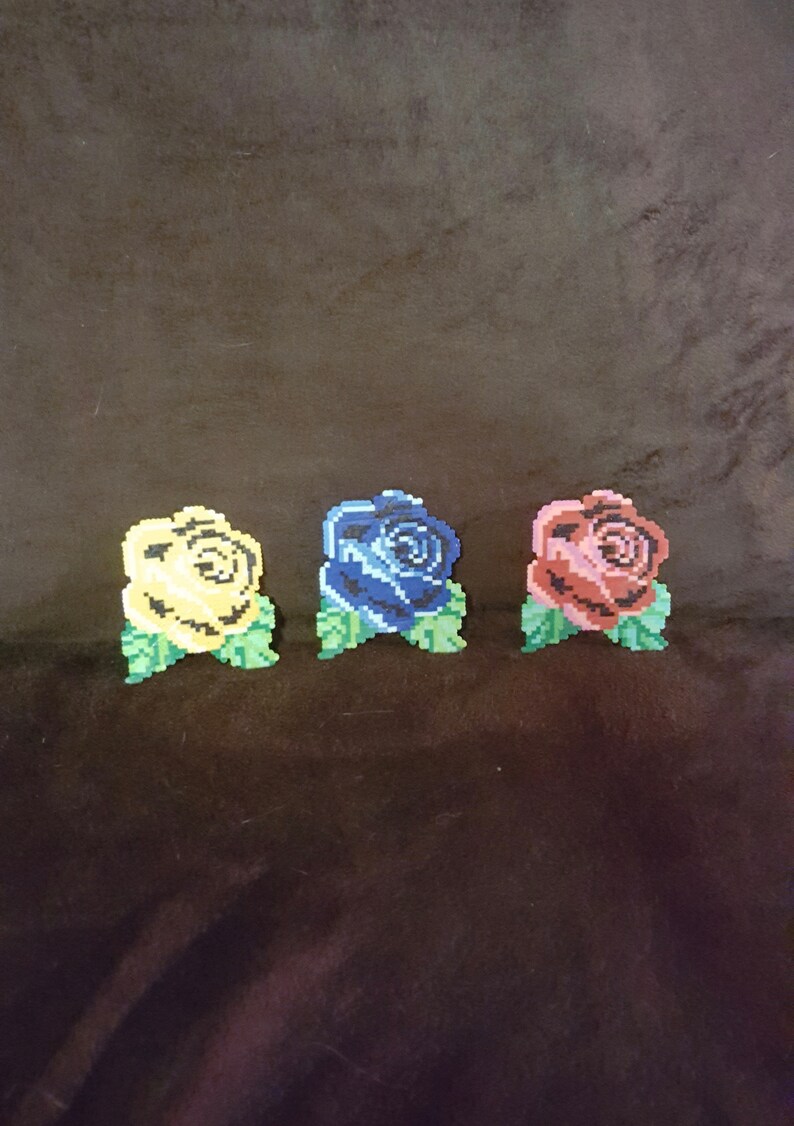 Beautiful Perler Roses made With Mini Perler Beads - Etsy