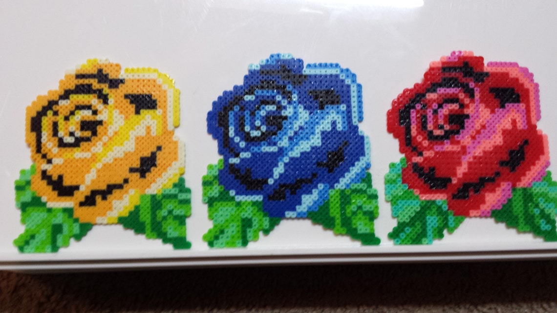 Beautiful Perler Roses made With Mini Perler Beads - Etsy