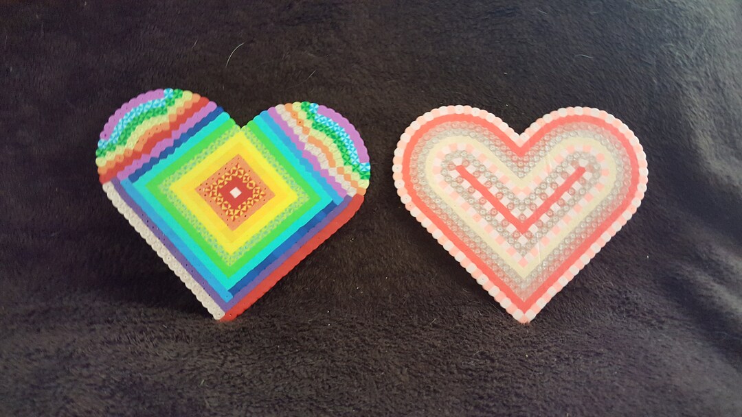 Rainbow and Pink Hearts Melty Bead Designs - Etsy