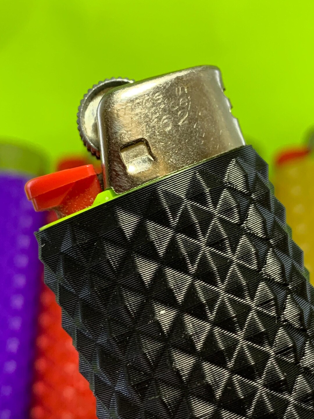 6-pack BIC Pistol Grip Lighter Cases Cover Sleeve Knurl Texture ...