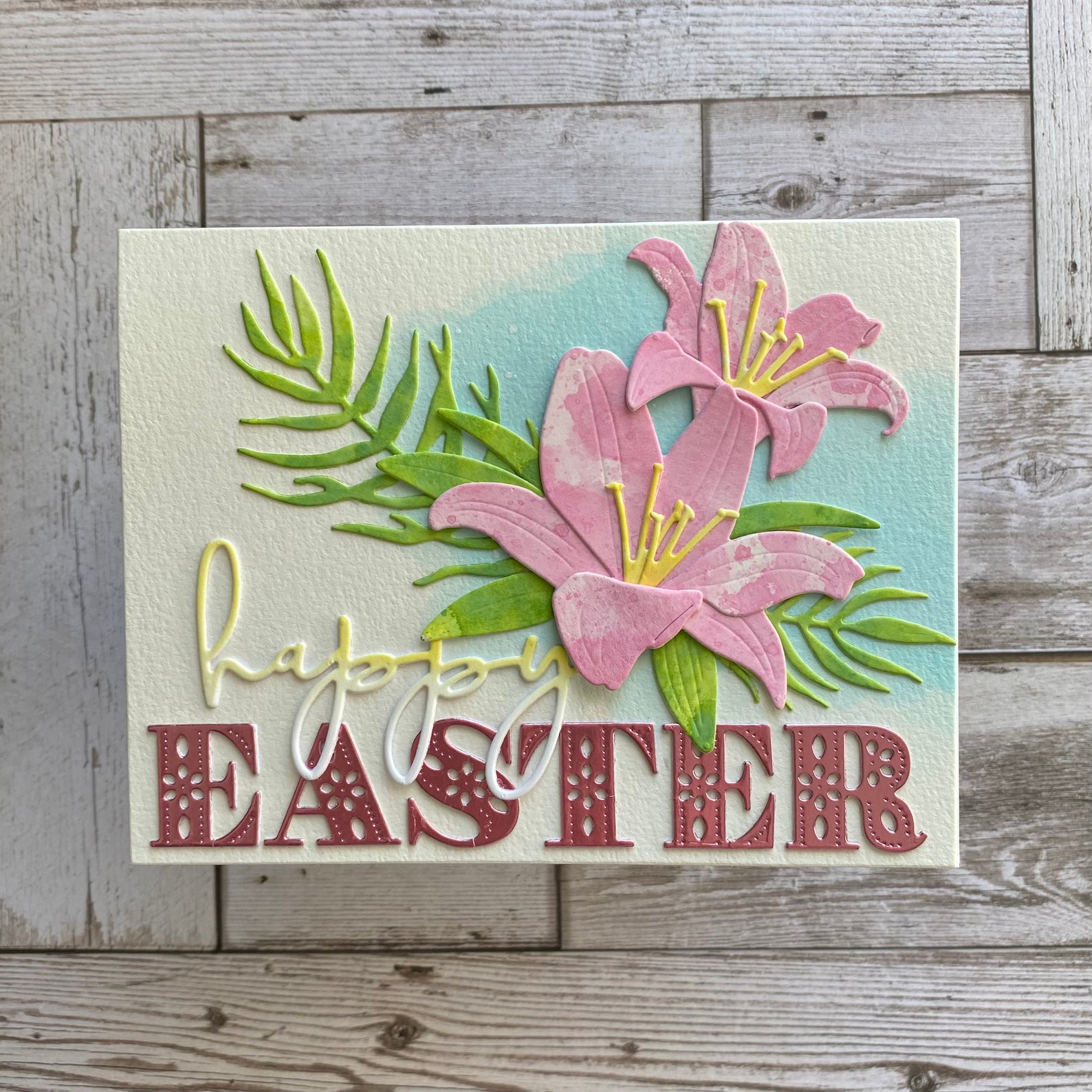 Happy Easter Lily Easter Card Lilies Pink Lilies Handmade | Etsy