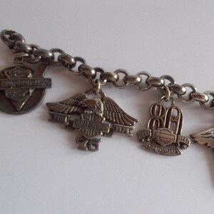 Harley Davidson~charm~bracelet~sterling Silver~anniversary Bracelet~6.5 ...