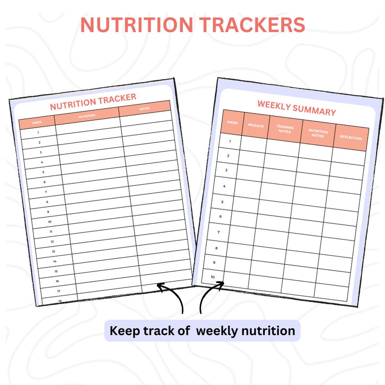 Marathon Training Tracker, Printable Running Tracker, Training Log ...