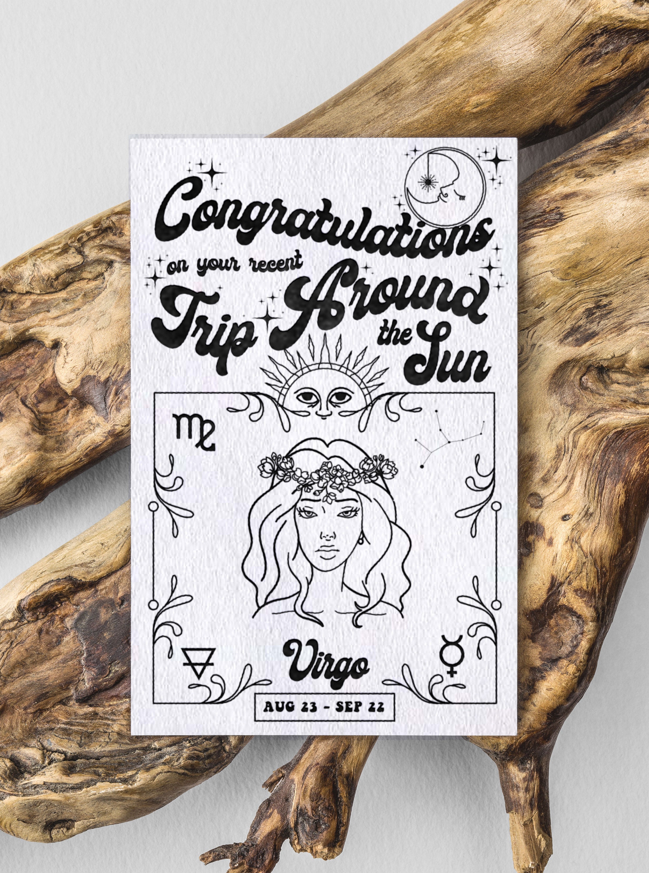 Printable Zodiac Birthday Card - Virgo - Digital Download PDF 5x7in - Etsy