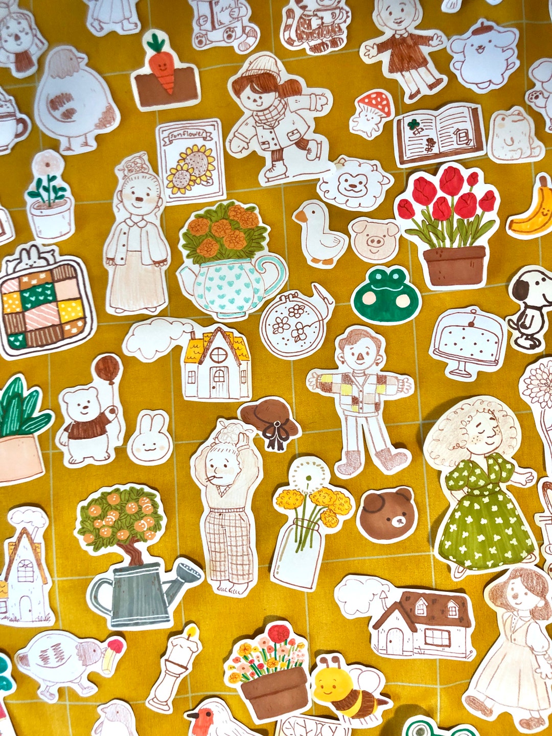 Hand Drawn Stickers Mystery Pack Cute Cottagecore Stickers - Etsy
