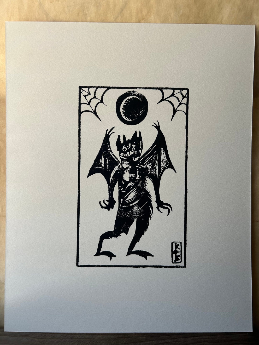 The Bat King Hand Inked Print - Etsy