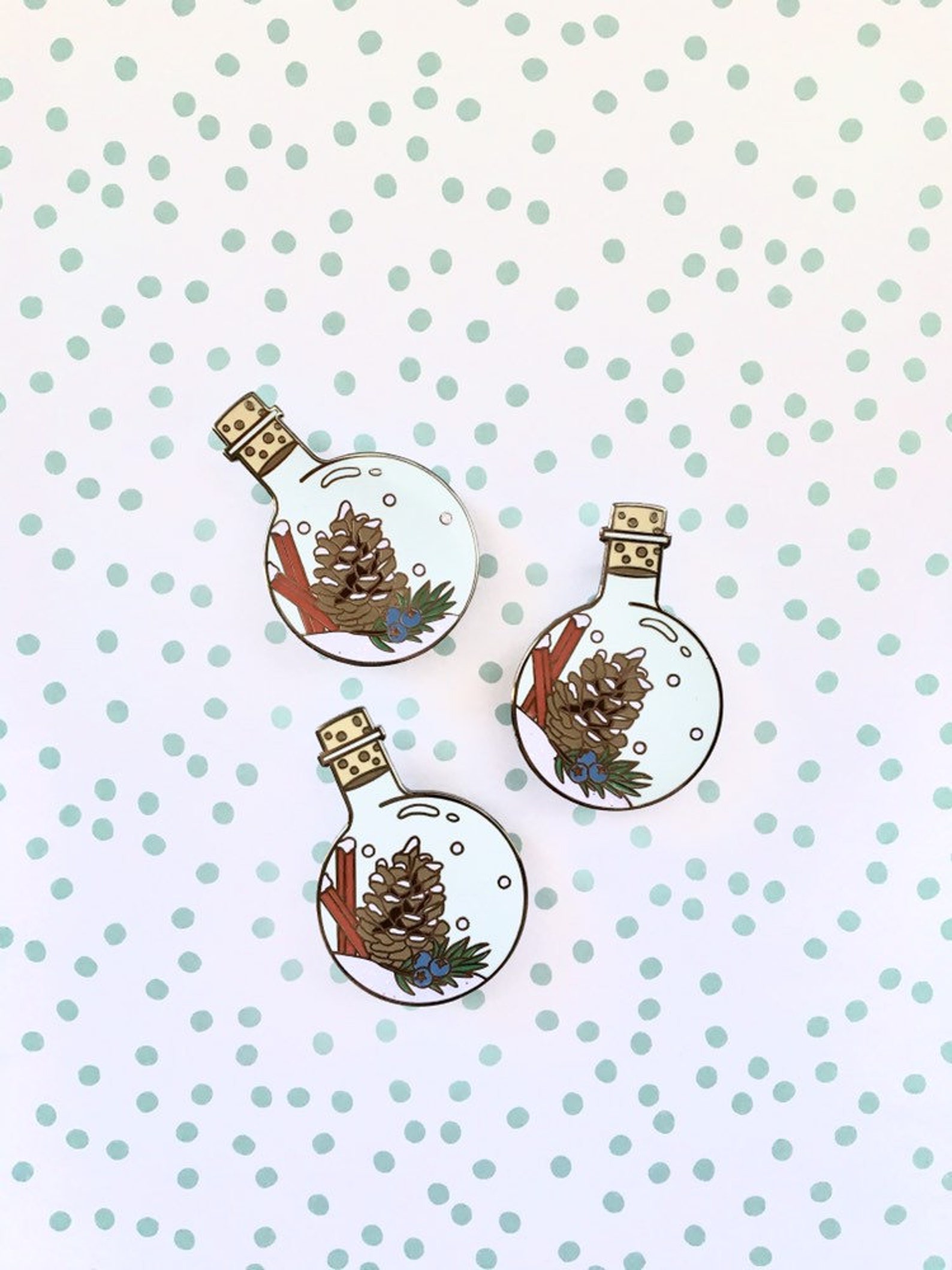 Winter Spell Hard Enamel Pin // Snow Christmas Holiday Lapel Badge ...