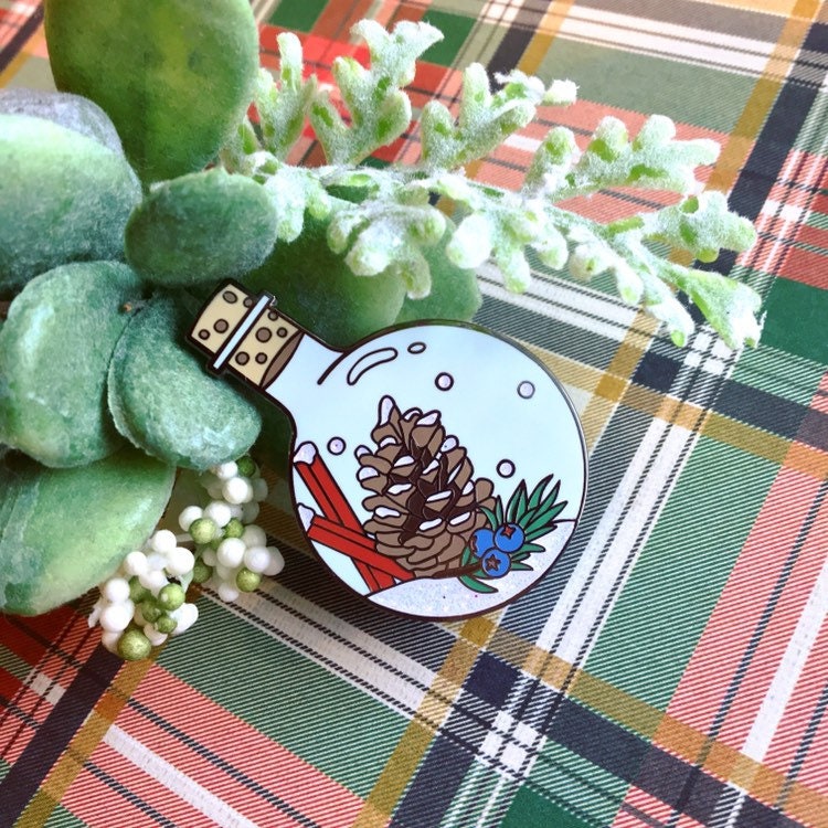 Winter Spell Hard Enamel Pin // Snow Christmas Holiday Lapel Badge ...