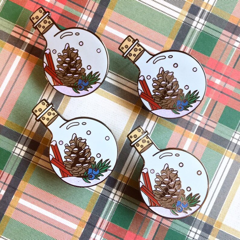 Winter Spell Hard Enamel Pin // Snow Christmas Holiday Lapel - Etsy