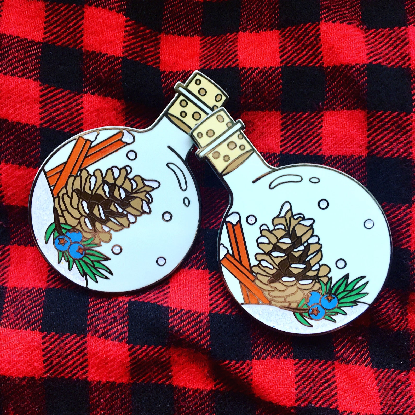 Winter Spell Hard Enamel Pin // Snow Christmas Holiday Lapel Badge ...