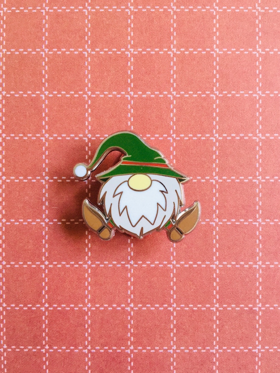 Christmas Gnome Enamel Pin Winter Yule Lapel Badge | Etsy