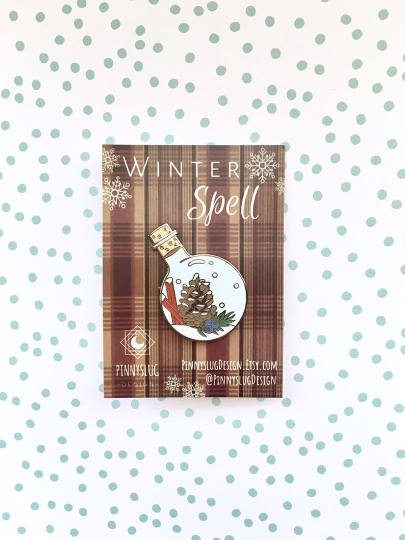 Winter Spell Hard Enamel Pin // Snow Christmas Holiday Lapel - Etsy